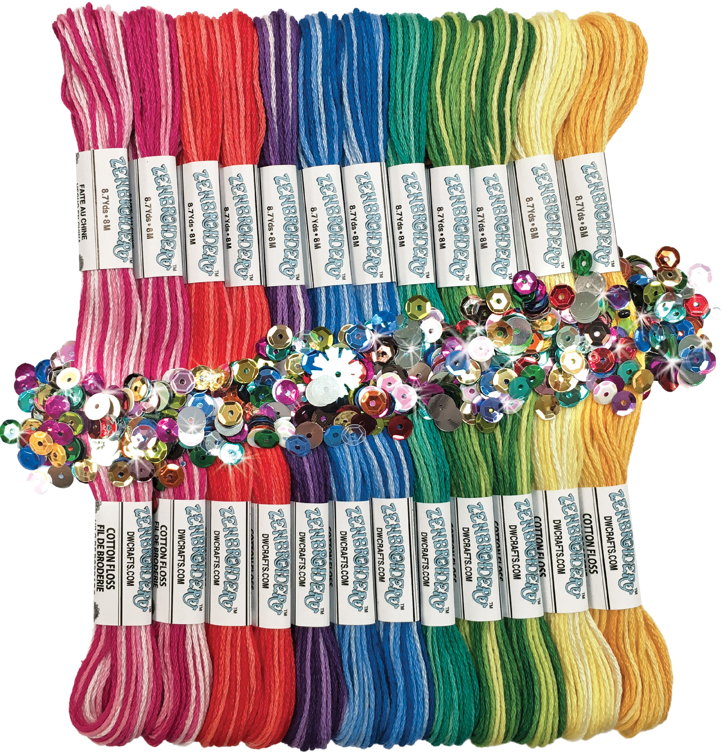 Design Works/Zenbroidery Stitching Trim Pack 12/Pkg-Variegated ...