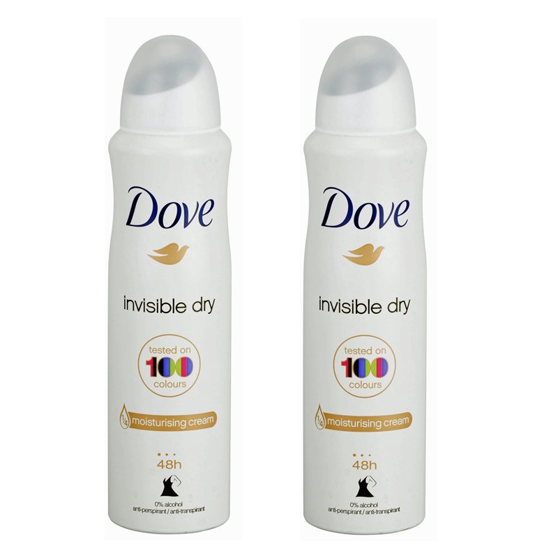 2 Pack Dove Invisible Dry Antiperspirant Deodorant Spray, 150ml (5.07 ...