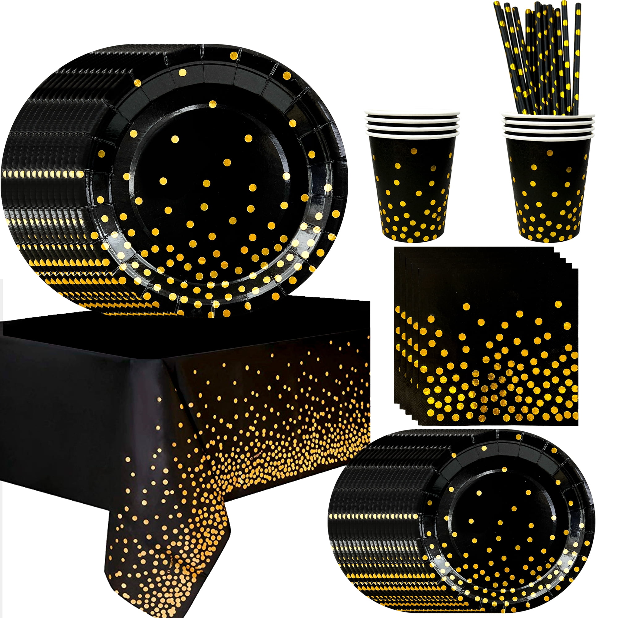 Click here for Elifjoydeco Black And Gold Party Decorations Table... prices