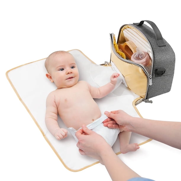 Sunveno Baby Diaper Bag with Changing Pad Portable Storage Diaper ...