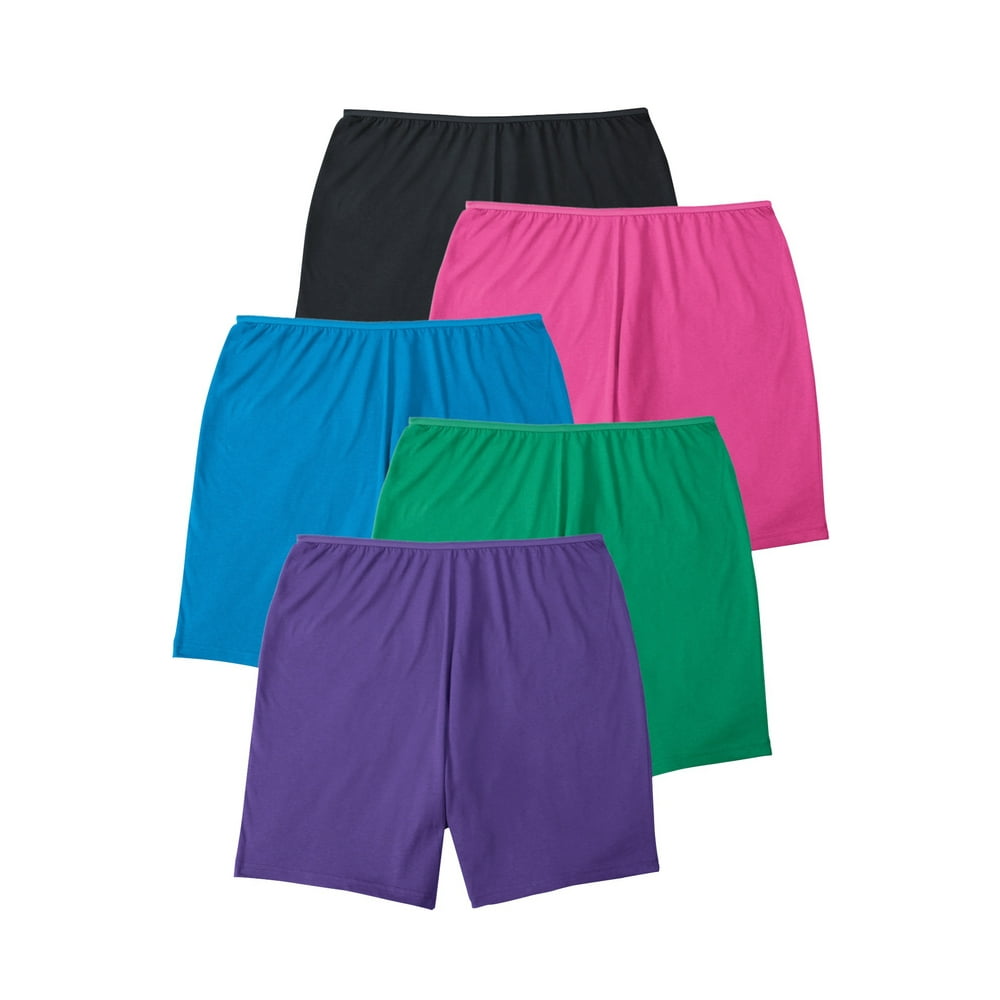 Comfort Choice - Comfort Choice Women's Plus Size 5-Pack Cotton Boxer ...