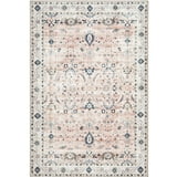 PureCozy 5'x7' Pink Area Rug for Living Room, Office, Vintage, Non-Slip ...