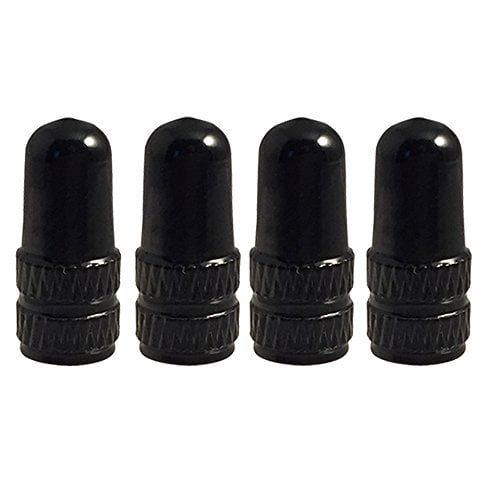Set of 4 Black Anodized Alloy Presta Valve Stem Caps By Forest Byke ...