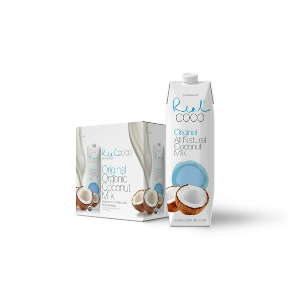 Real Coco Organic Original Coconut Milk 1L, USDA Organic, No Added ...