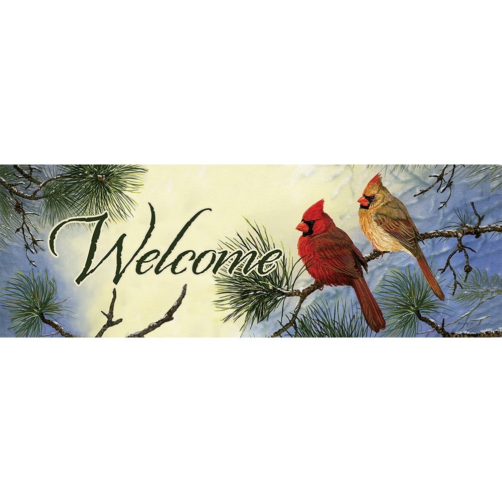 Custom Decor Cardinal Couple Welcome Signature Sign - Walmart.com