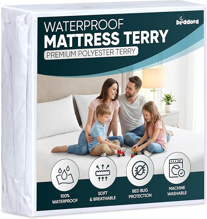 Beddora Queen Waterproof Mattress Protector – 200 GSM Terry Mattress ...
