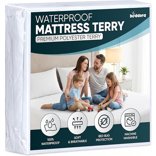 Beddora Queen Waterproof Mattress Protector – 200 GSM Terry Mattress ...