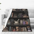 Book Blanket Flannel Dark Academia Bookshelf And Crow Design ...