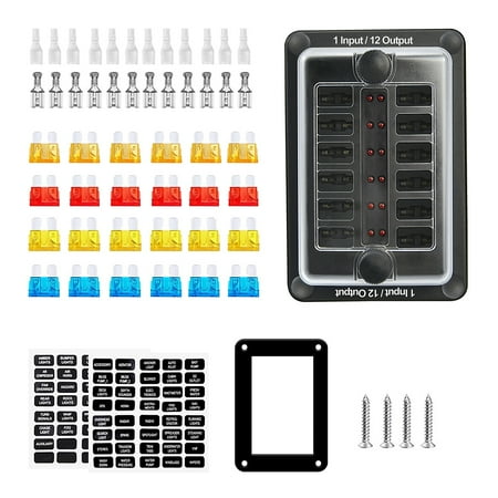 letairis 56 Pieces/Set Car Boat 12 Ways 32V 100A Fuse Box Fan Power ...