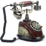 Miumaeov Antique Telephone Old Fashion Landline Telephone Rotary Corded ...