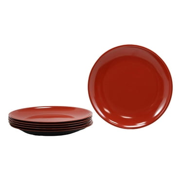 Red Melamine Set/6 Dinner Plate 11" - Walmart.com