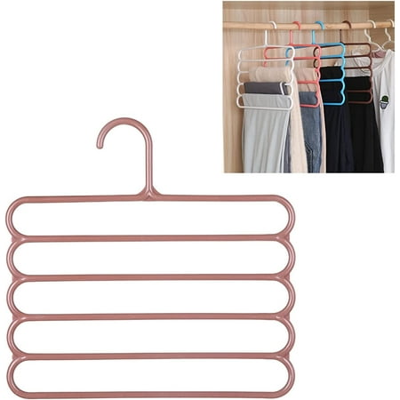 Space Saving Clothes Hangers 5 in 1 Multi-Functional Trouser Storage ...