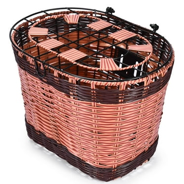 Wicker Front Bike Basket with Faux Leather Straps - Walmart.com