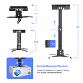 Projector Mount Ceiling/Wall, Universal 3-in-1 Bracket with Extendable Arms, Adjustable Height ...