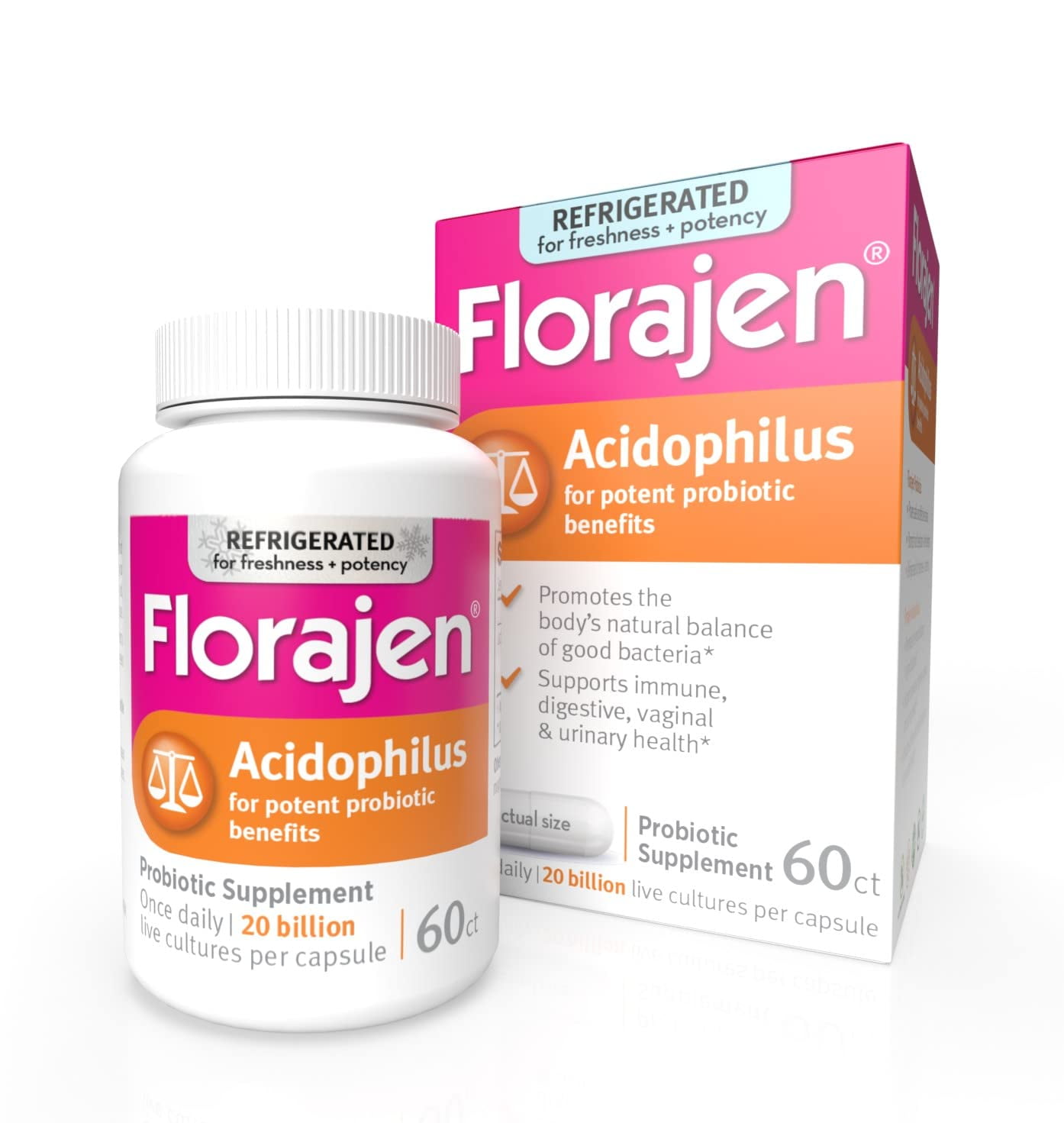 Suplemento Florajen Acidophilus Probiotics 60 cápsulas | Walmart en línea