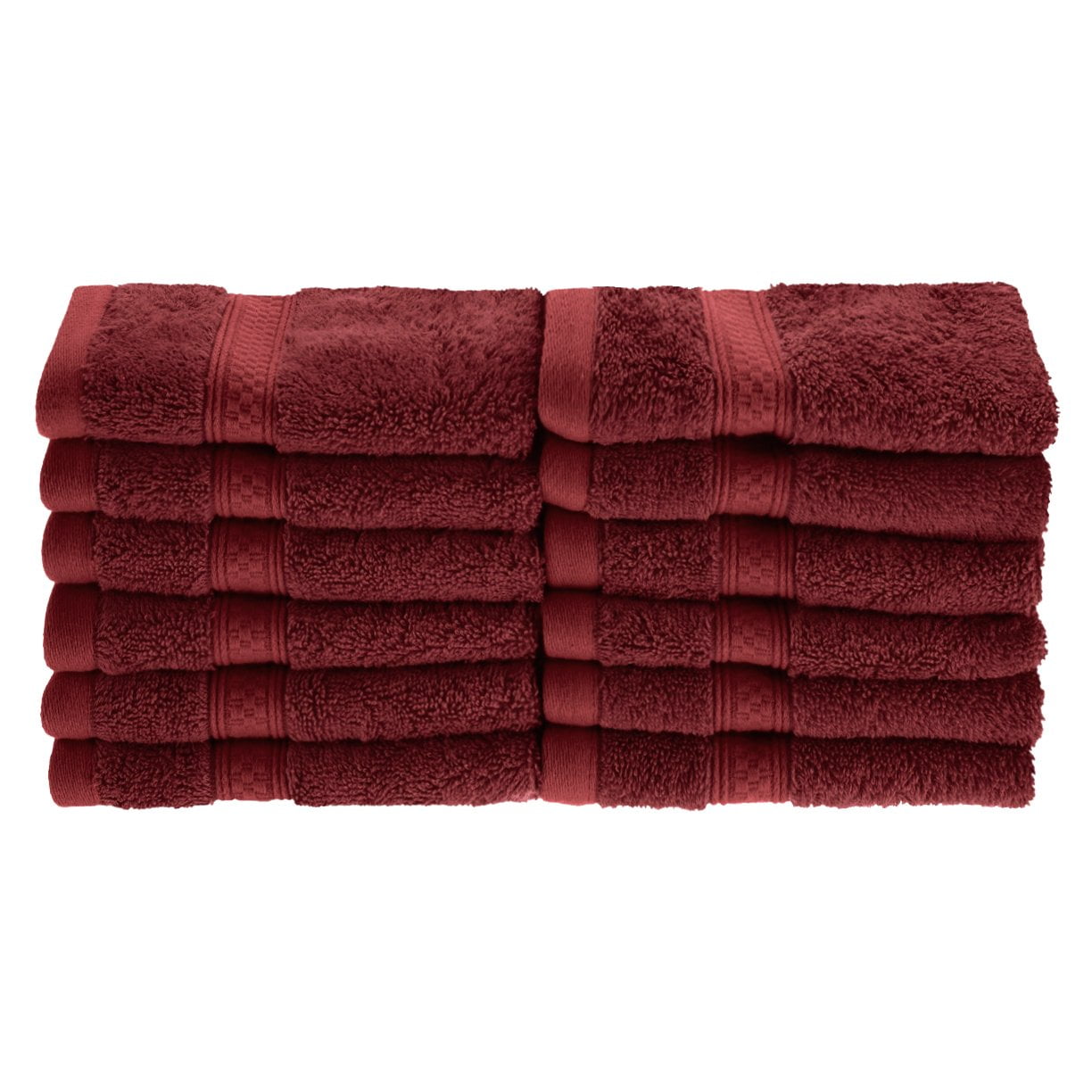Rayon from Bamboo 650 GSM 12-Piece Face Towel Set Crimson - Walmart.com