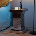 ARICOEASY Silver Mirrored Nightstand End Table Side, LED Table with ...