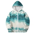 BFHHYA Girls Zip Up Hoodies Kids Watercolor Print Long sleeve Hooed ...
