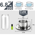 4 Pack 6.8 oz Coffee Cups Set, 18/8 Stainless Steel Espresso Cup with ...