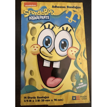 Spongebob Stat-Strip Adhesive Bandages for Kids, Sterile & Absorbent ...