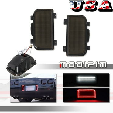 LED Tail Lights with Chrome Housing Red Lens & White LED Bar for 1997 ...