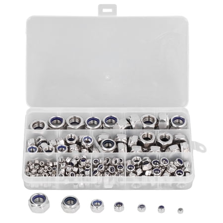 Nylon Insert Locking Nuts, Hex Lock Nut Assortment M3 M4 M5 M6 M8 M10 ...