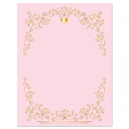 Gilded Romance Letter Papers - Set of 25 Valentine'stationery papers ...