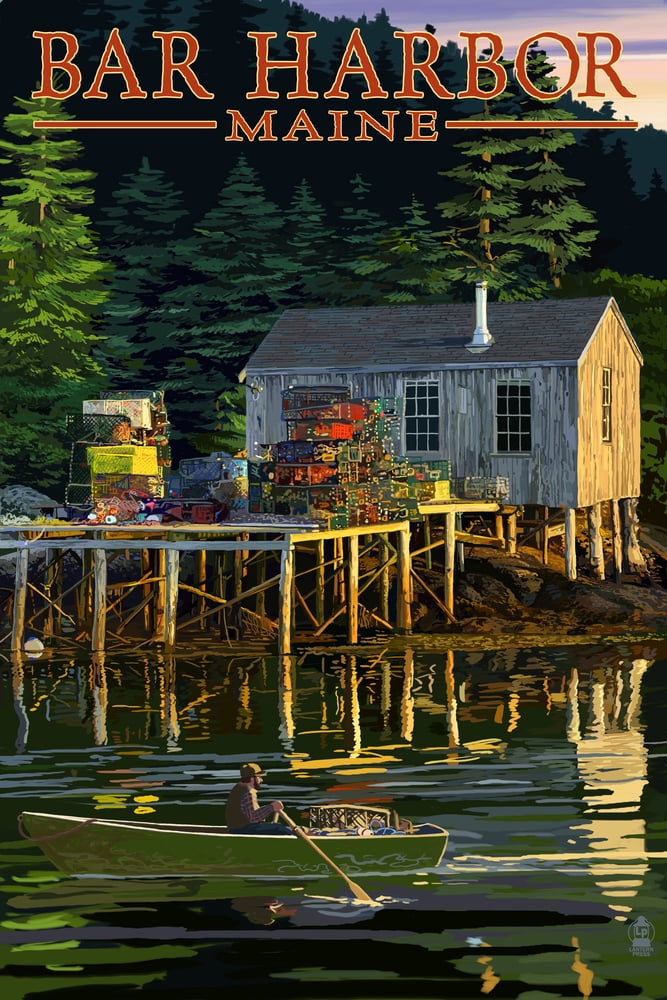 Bar Harbor, Maine, Lobster Shack (36x54 Giclee Gallery Art Print, Vivid ...