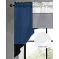 Blue Gray Swag Valance and Tier Curtains Set Abstract Color Block ...