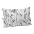 Black Bamboos Throw Pillow Covers, Minimalist Bamboos Stems Leaf Gray ...