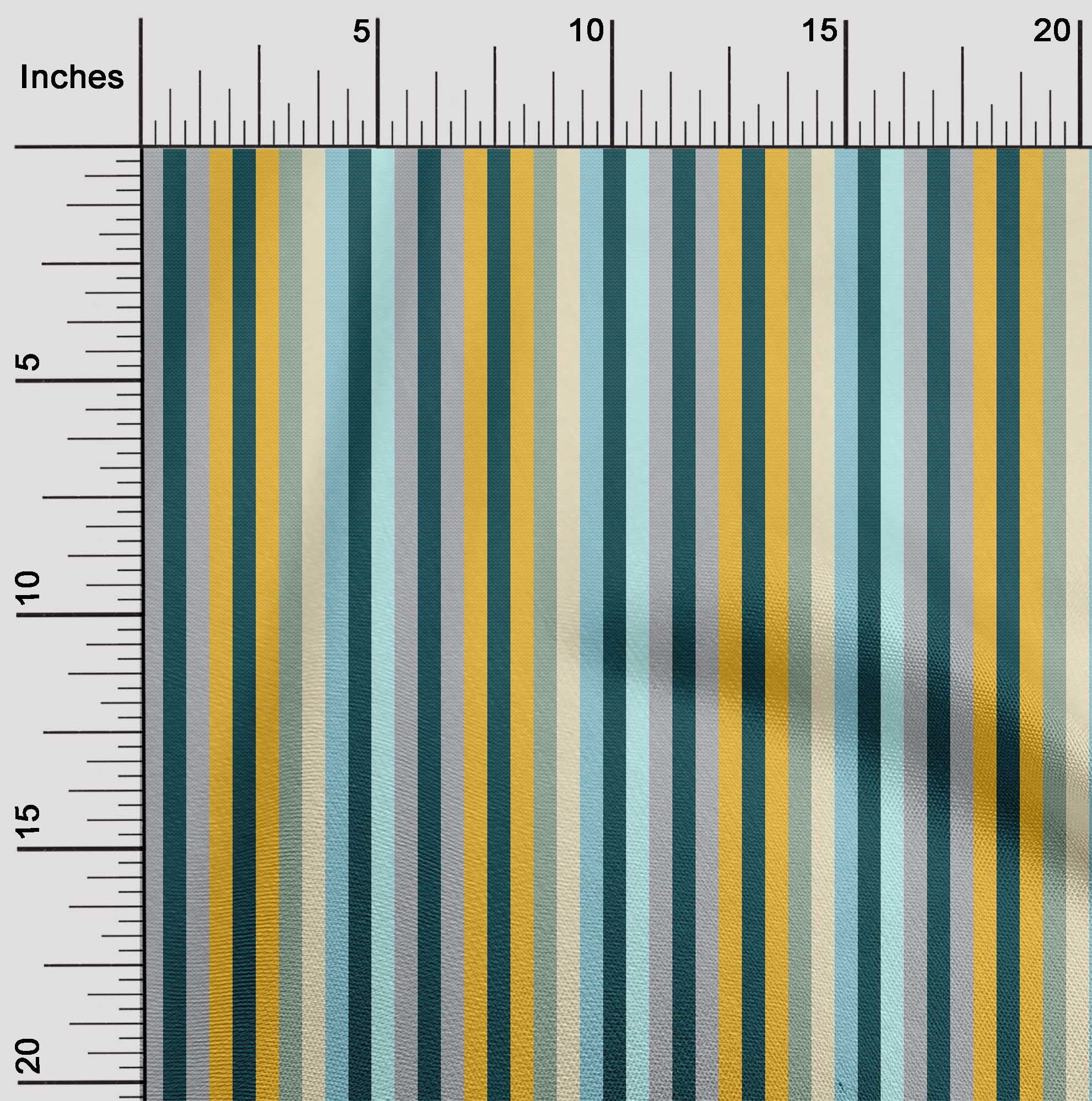 oneOone Organic Cotton Poplin Twill Fabric Roman Stripe Print Fabric By ...