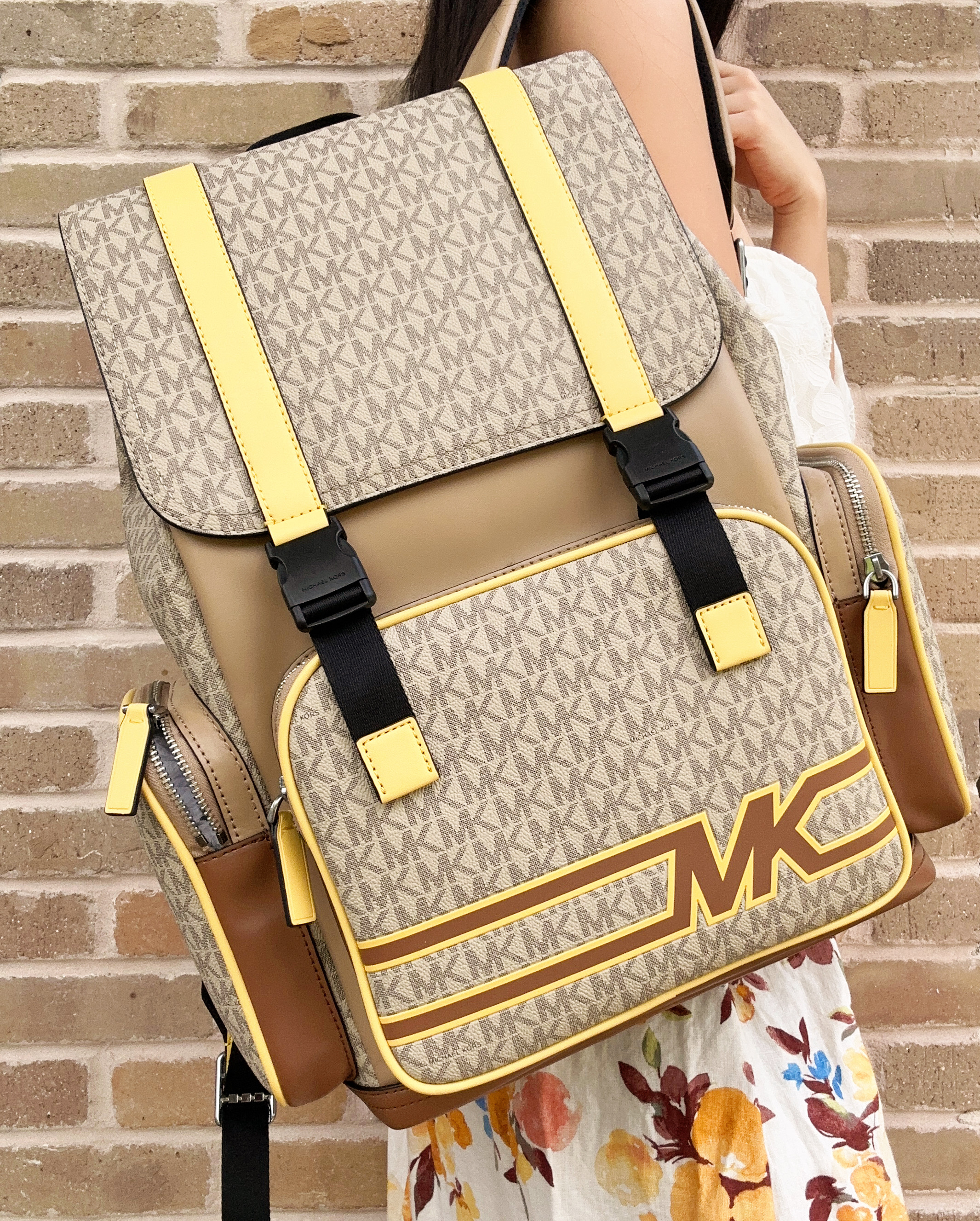 Michael Kors Cooper Utility Rucksack Flap Pocket Large Backpack Tan ...