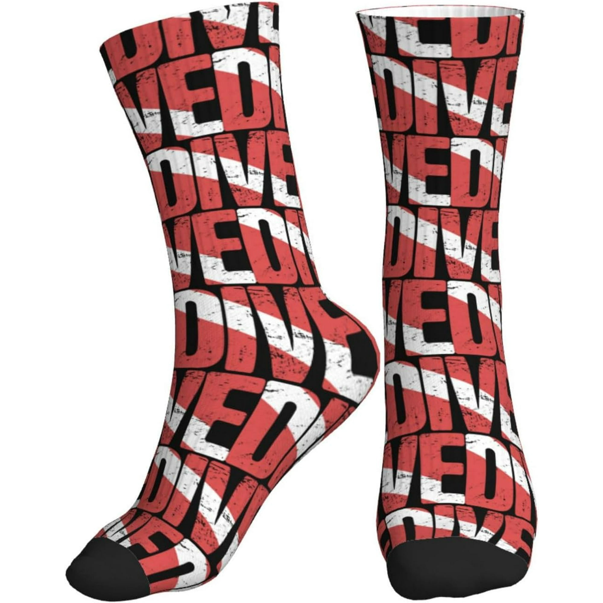 Click here for Sevebj Mid-Calf Scuba Diving Flag Socks For Men Wo... prices