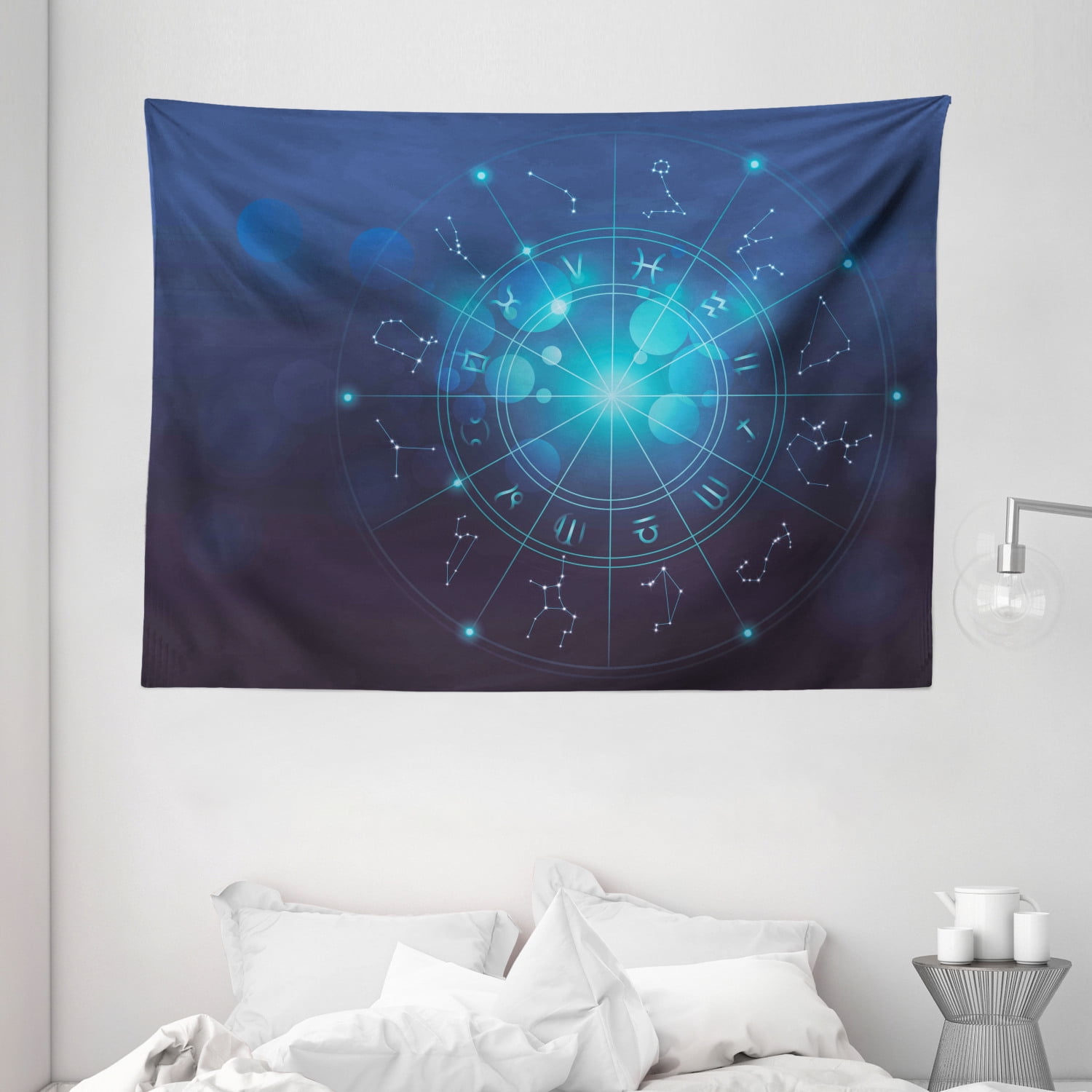 Astrology Tapestry, Fortune Telling Birth Chart Zodiac Signs in Space ...