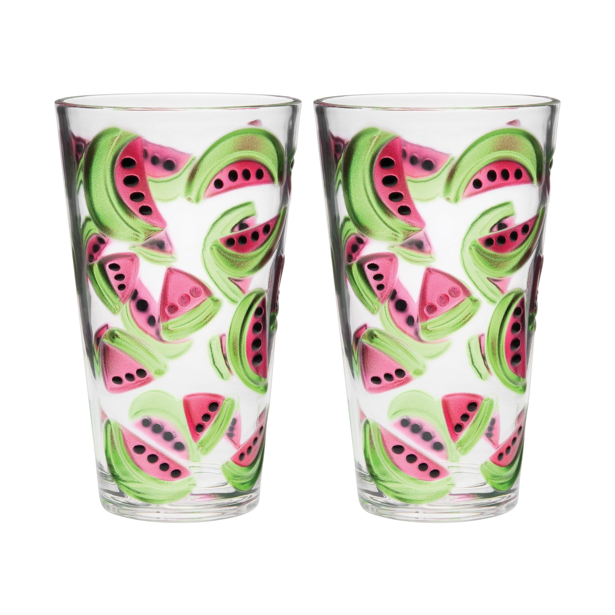 Gourmet Art 2-Piece Watermelons Acrylic 24 oz. Highball Tumbler, for ...