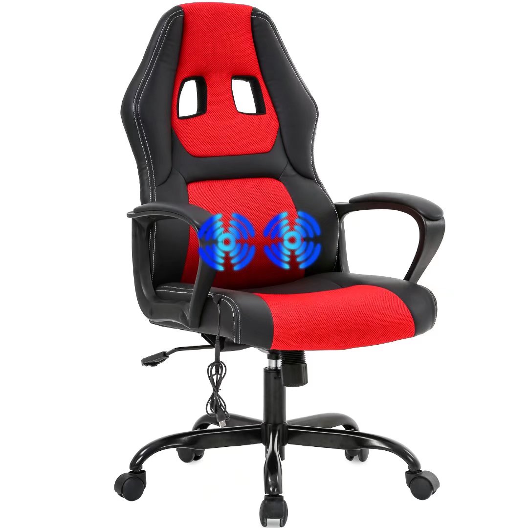 Ergonomic Gaming Chair Massage Computer Desk Chair PU Leather Office ...