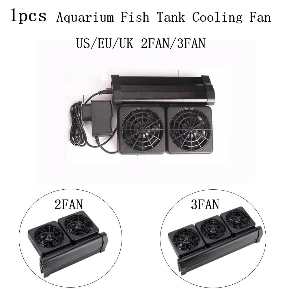 2-3Fans Mini Aquarium Cooling Fan Fish Tank Low Noise Chiller Marine ...