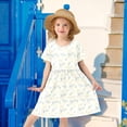 Blue Rabbit Short Sleeve Dress A-Line Cute Midi Casual Sundress 2-8 ...