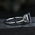 Emerald Cut Blue Sandstone Engagement Ring - 925 Sterling Silver ...
