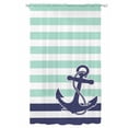 Blue Anchor Sheer Curtains 96 Inch Long 1 Panel Costal Mint Green White ...