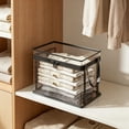 6 Pack Black Large Capacity Clear Plastic Storage Boxes, Heavy Duty ...