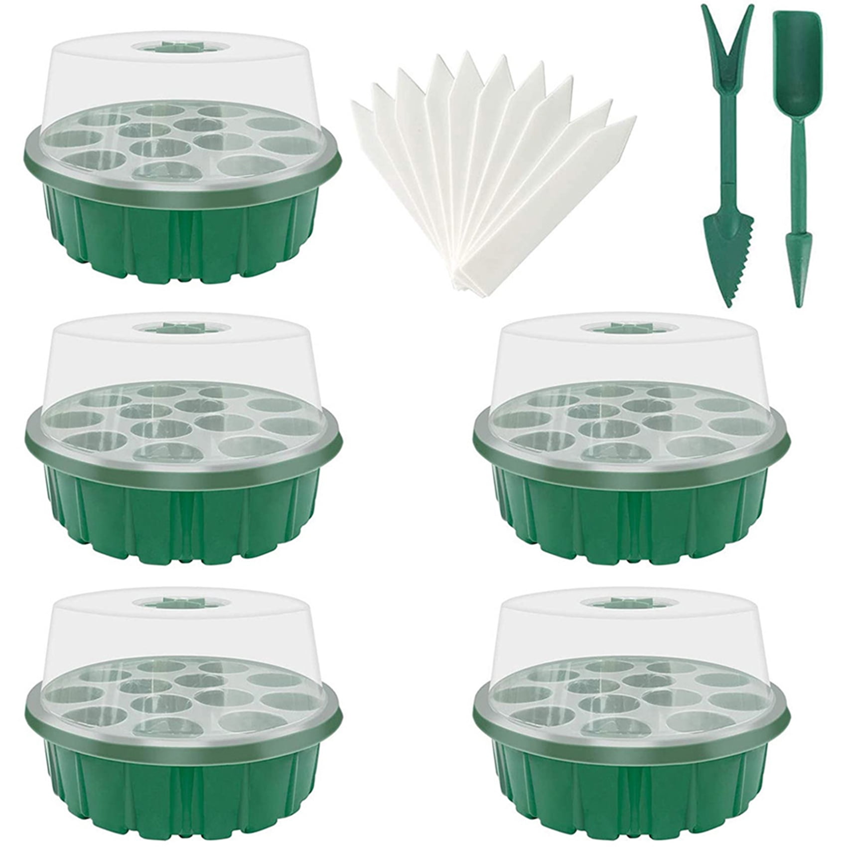 Garden Propagator Set Mini Greenhouse Seedling Propagation Kit|5 Round ...