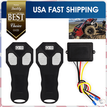 Wireless Winch Remote Control Kit, 12V 24V Waterproof 75ft Long Range ...