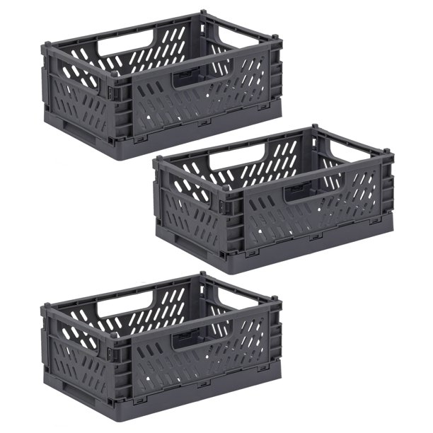EZDO Small Collapsible Storage Crates 3 Pack - Walmart.com