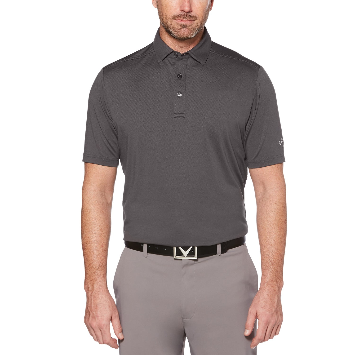 Callaway Opti Dri Micro Hex Solid Polo Asphalt Grey Logo XXL callaway-opti-dri-micro-hex-solid-polo-asphalt-grey-logo-xxl