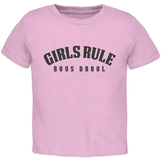 Old Glory - Girls Rule Boys Drool Light Pink Toddler T-Shirt - 3T ...