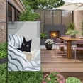 Black Cat Reading in Bed House Flags For Outdoor, Funny Cute Animal ...
