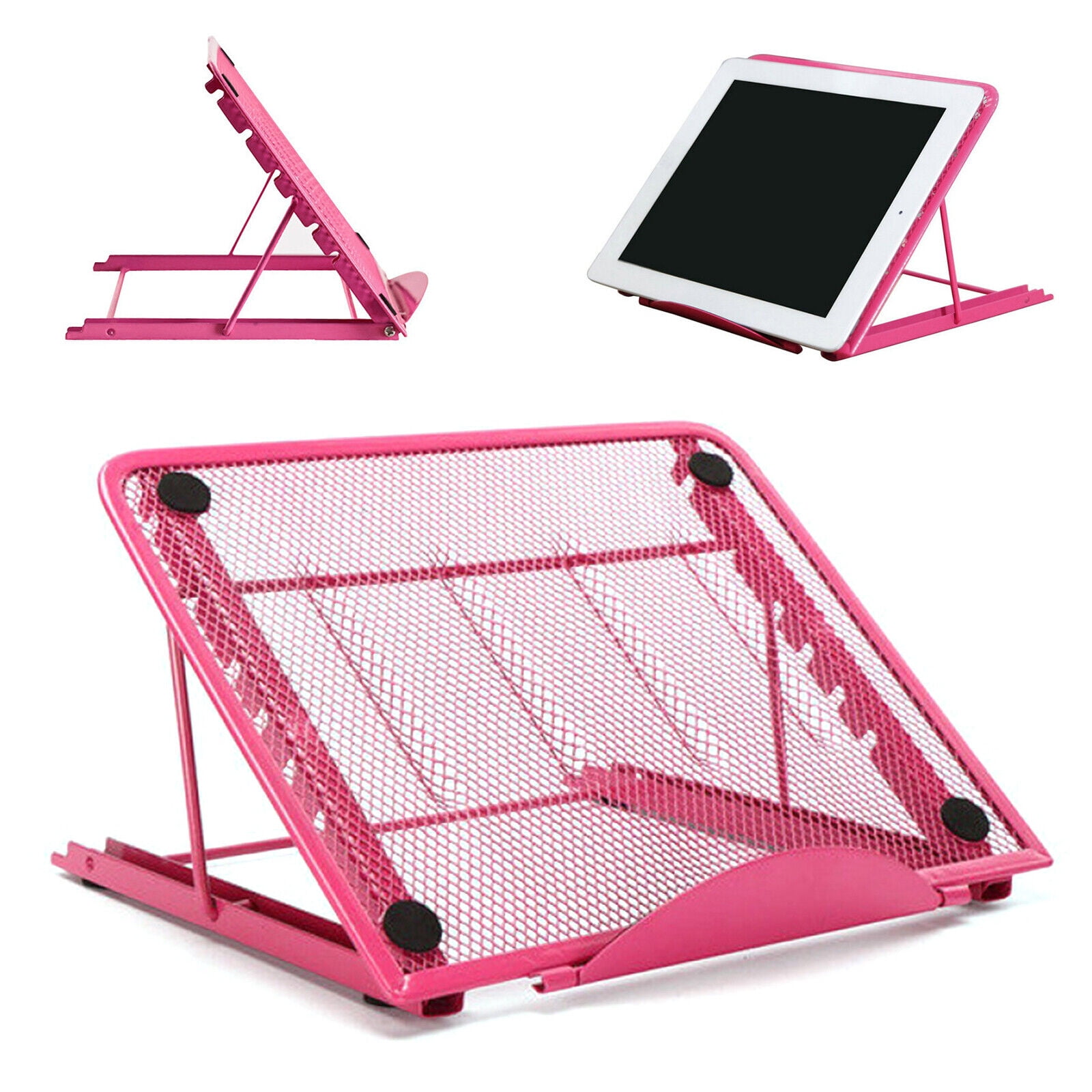 Universal Pink Foldable Laptop Stand, Notebook Rack Metal Vertical ...