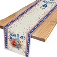 4th of July Table Runner, Patriotic Memorial Day American Flag Floral ...