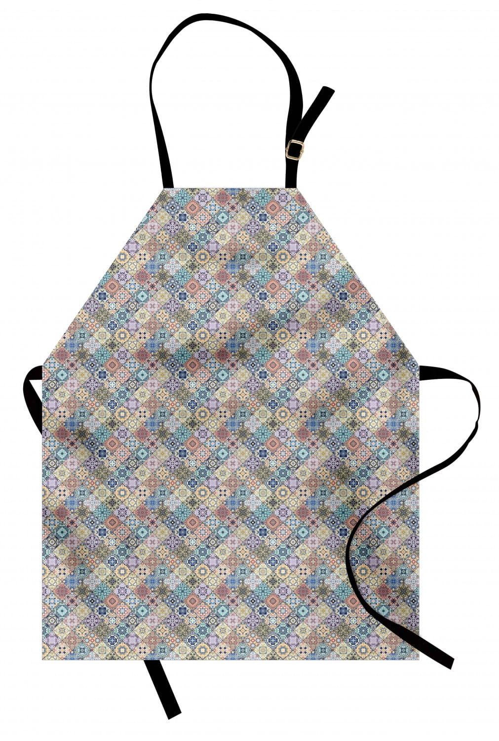Geometric Apron, Pastel Oriental Mosaic Square Scraps Effect Tile ...